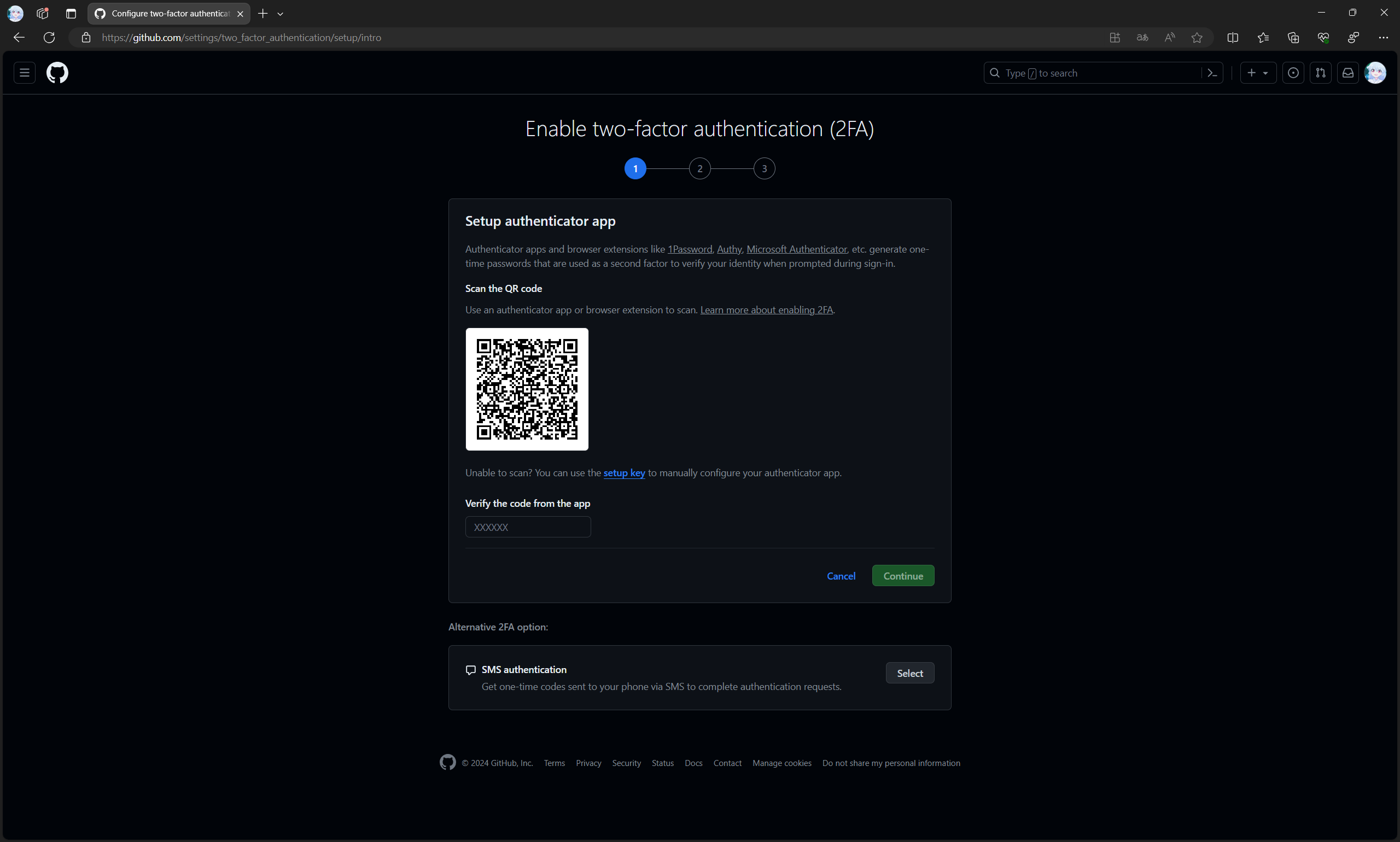 为 GitHub 启用 2FA - qgmzmy's blog